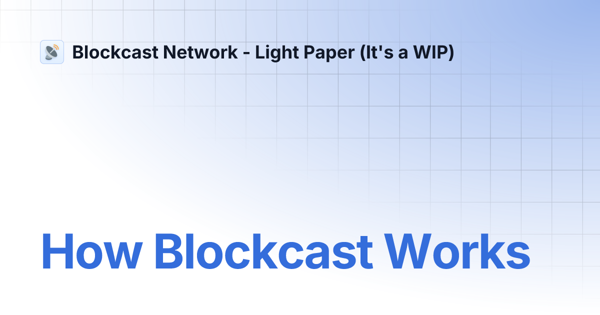 How Blockcast Works | Blockcast Network - Light Paper (It's a WIP)